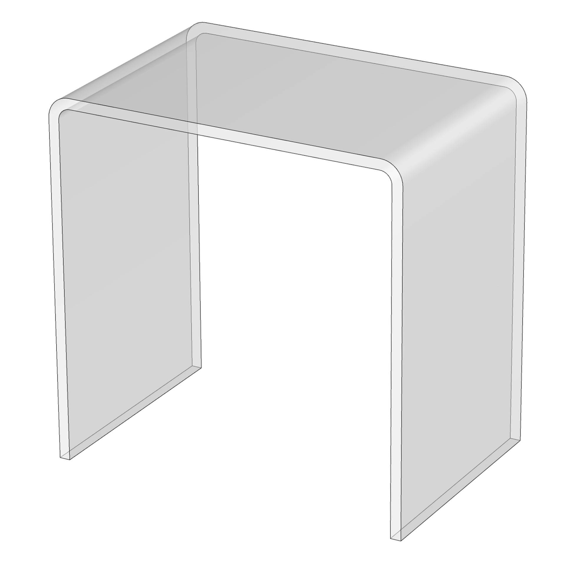 4mm-thick-15cm-10cm-15cm, Max Load 3kg Acrylic Display Shelf- Clear ...